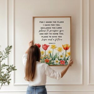 For I Know the Plans I Have for You, Jeremiah 29:11 Wall Print, Bible ...