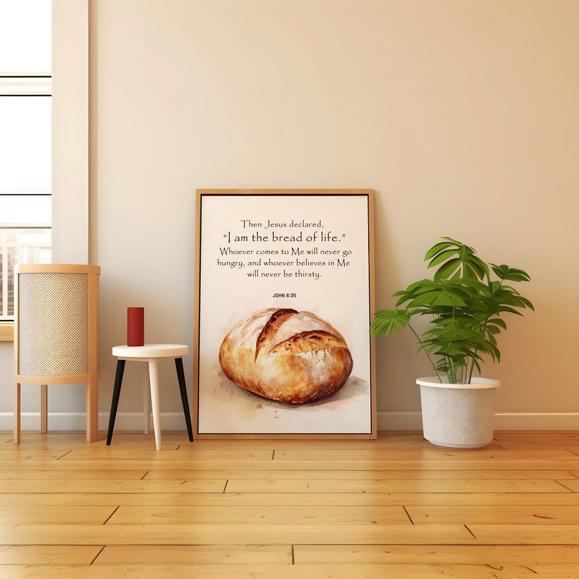 John 6:35 Print, I Am the Bread of Life, Christian Printable, Bible ...