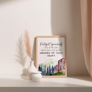 Delight Yourself in the Lord Psalm 37 4 Bible Verse Wall Art Scripture ...