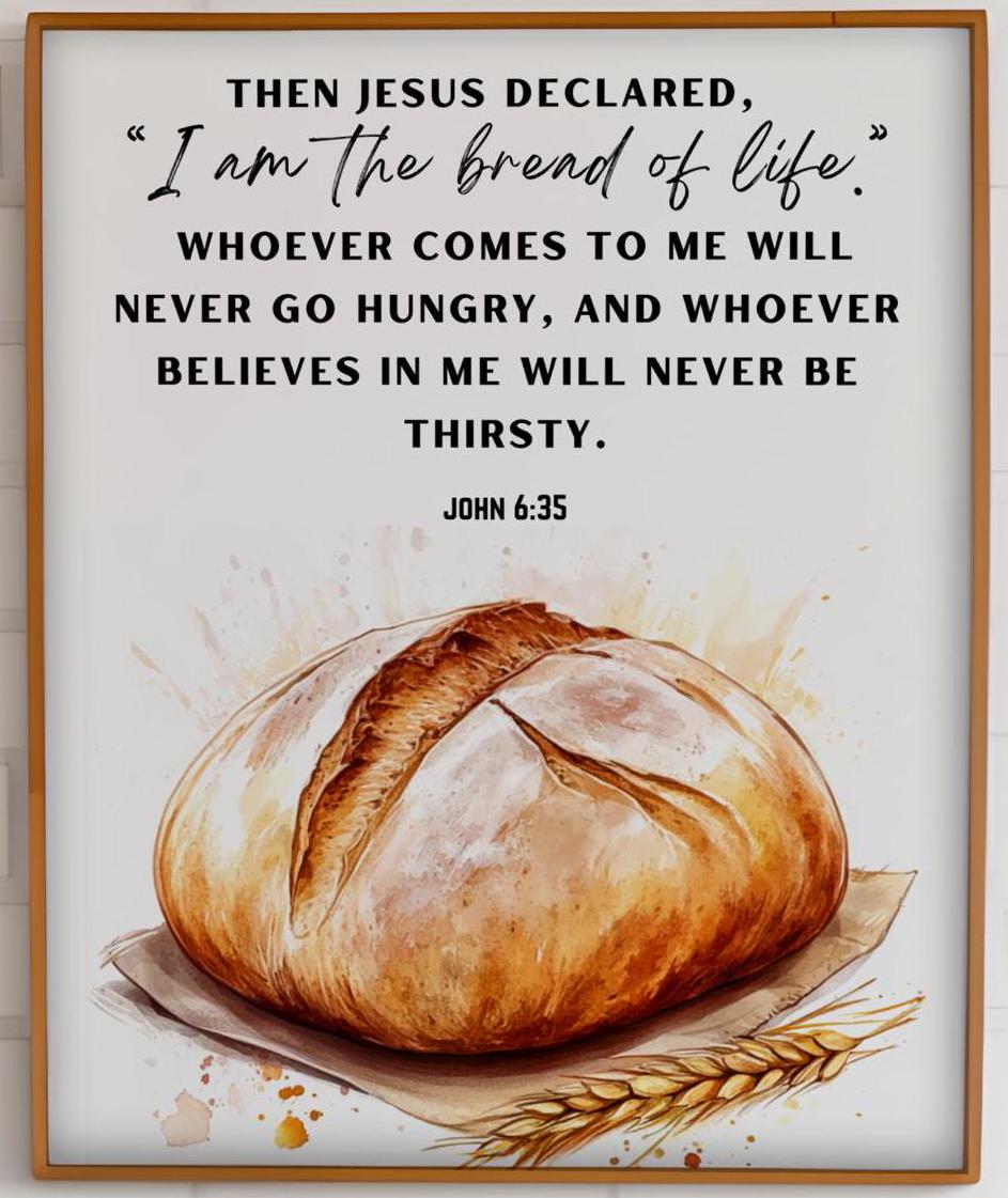 I Am the Bread of Life Printable, John 6:35 Print, Bible Verse Wall Art ...