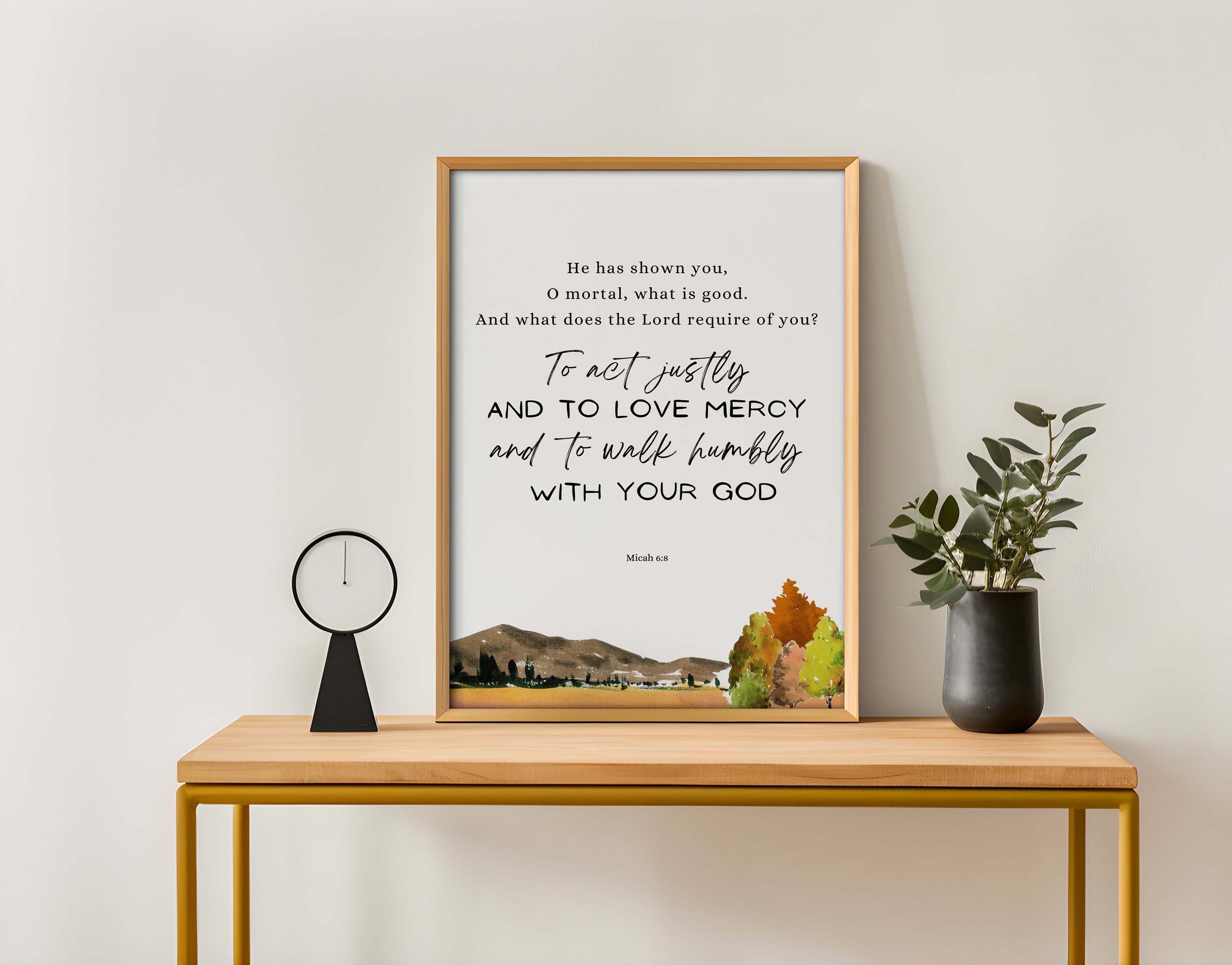 Micah 6 8 Act Justly Love Mercy Walk Humbly Bible Verse Wall Art ...
