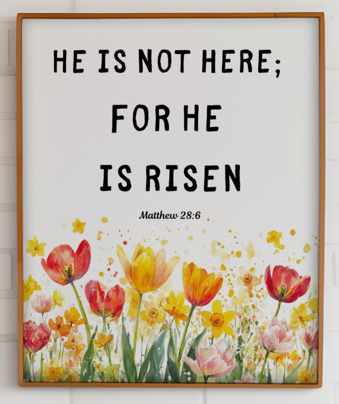 He is Not Here, for He is Risen, Matthew 28:6 Print, Bible Verse Wall ...