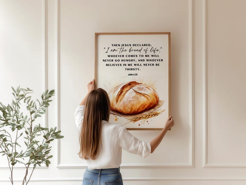 I Am the Bread of Life Printable, John 6:35 Print, Bible Verse Wall Art ...