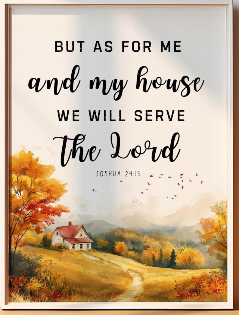 As for Me and My House Print, Joshua 24:15 Poster, Bible Verse Wall Art ...