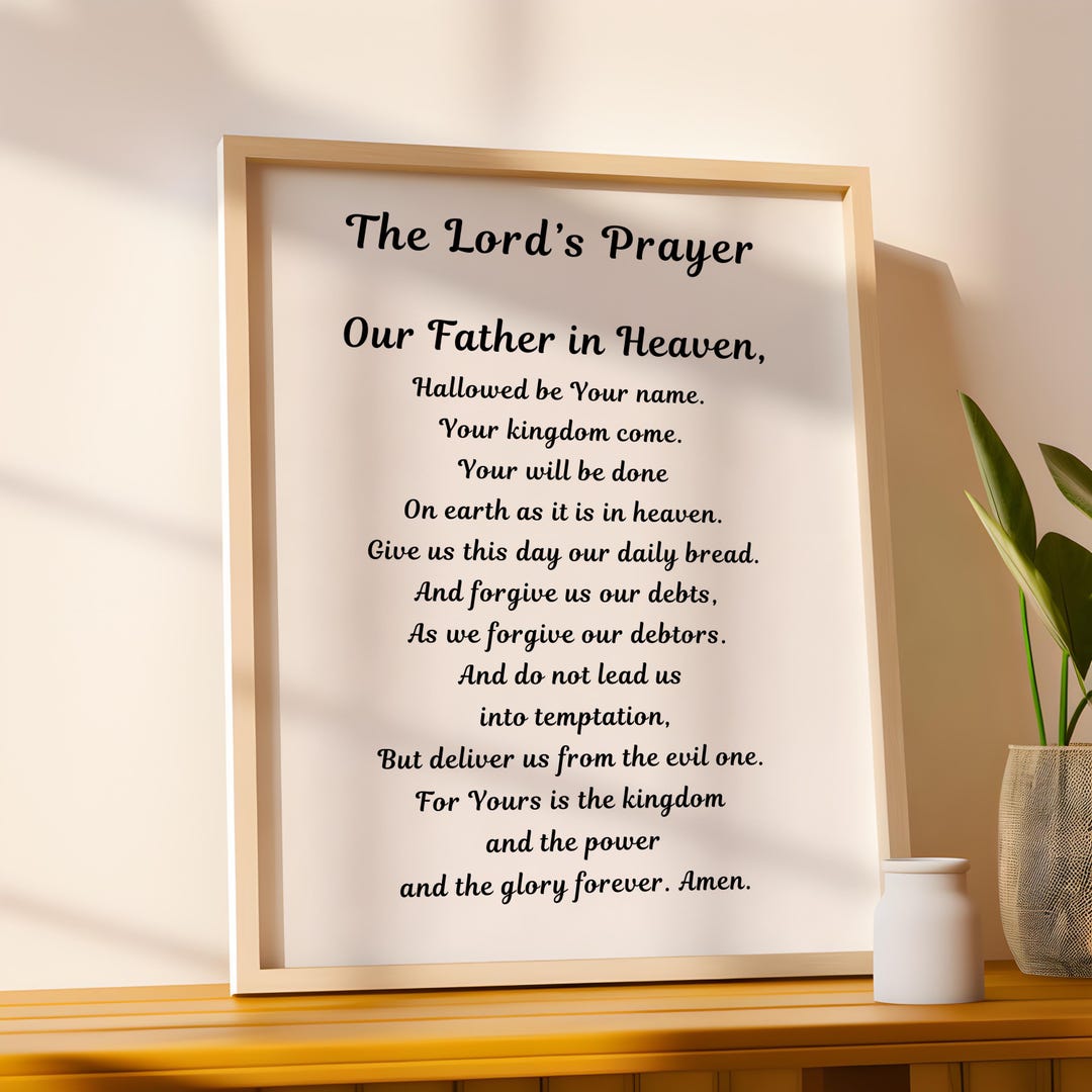 Our Father in Heaven, the Lord's Prayer Print, the Lord's Prayer Wall ...