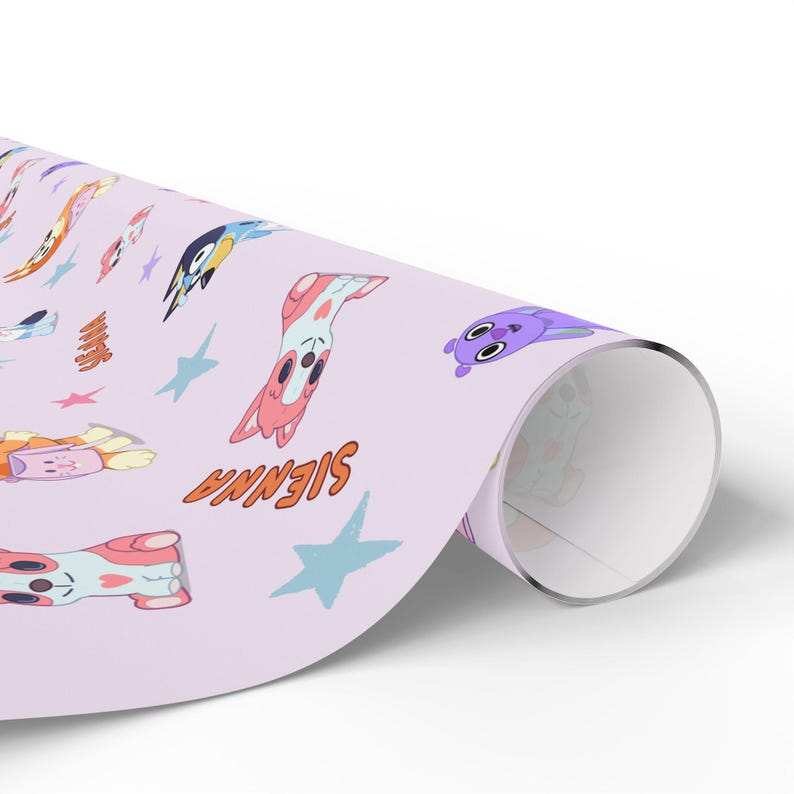 Bluey Personalized Birthday Gift Wrapping Paper Kids Bluey Wrapping ...