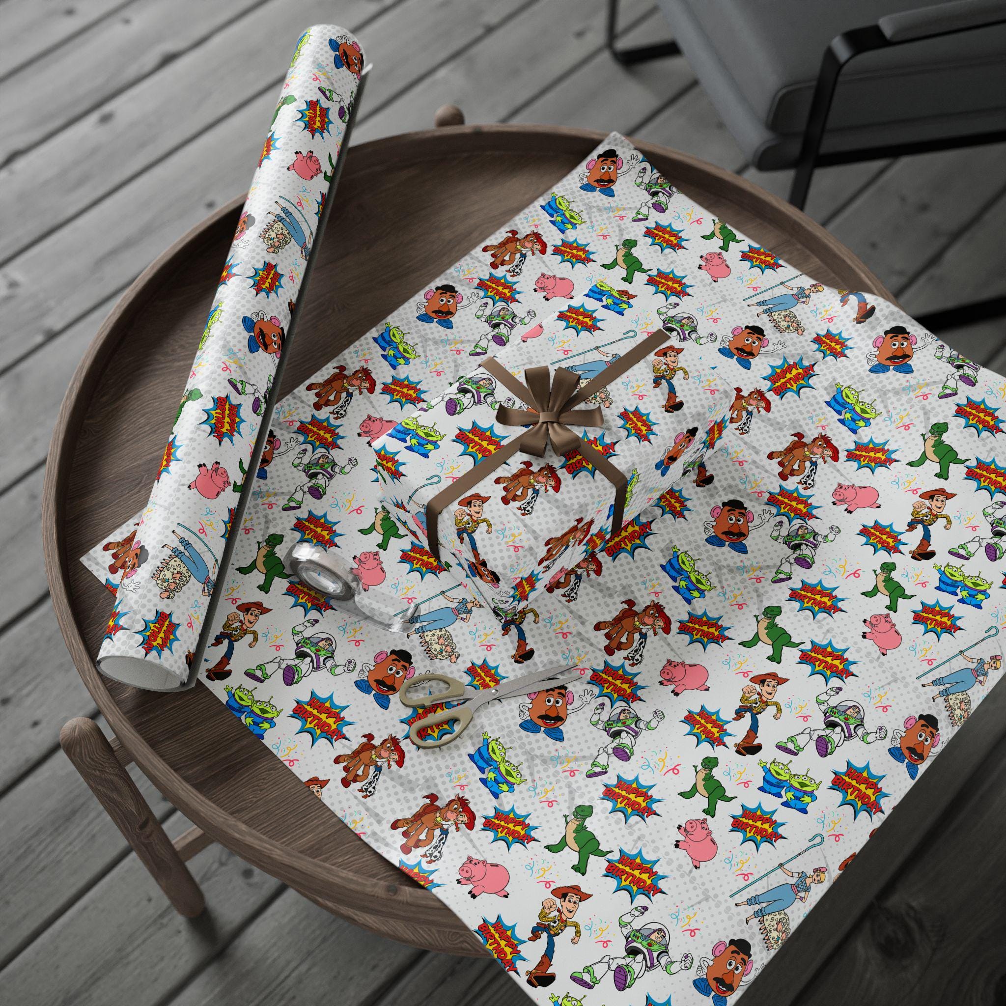Toy Story Wrapping Paper: Woody, Buzz, and Friends Party Decor Kids Toy ...