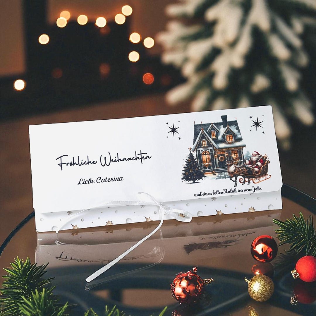 Personalized Christmas Card, Voucher Packaging, Packaging for Cash ...
