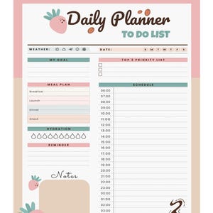Printable Daily Planner Printable to Do List Hourly Planner Printable ...