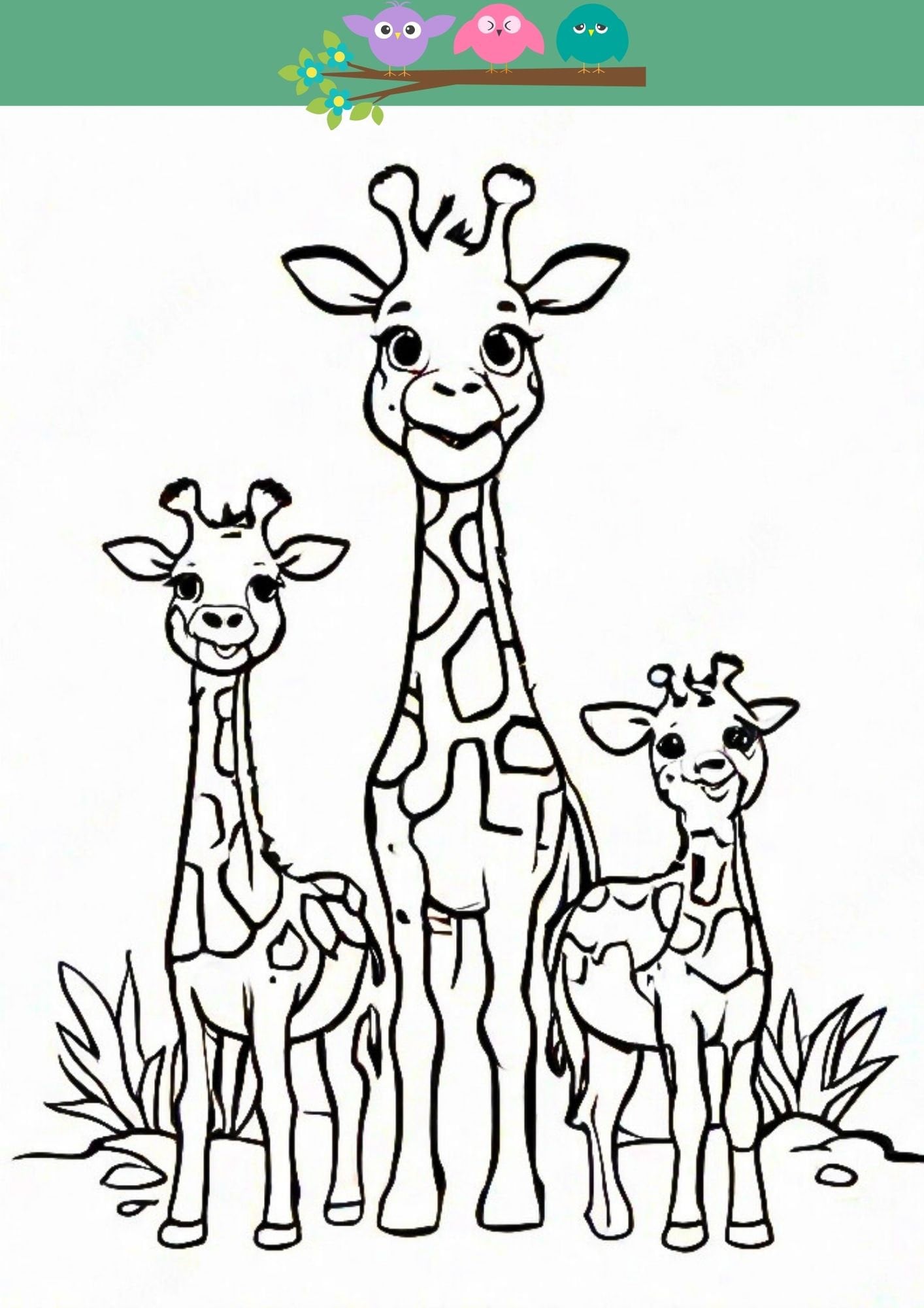Mother and Baby Animals Digital Coloring Book /for Kids/ Cute Animals ...