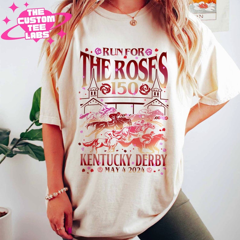 Comfort Colors® Run for the Roses Kentucky Derby T-shirt, Kentucky 150 ...