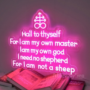 Hail to Thyself Neon Sign, Gothic Lover Gift, Gothic Decor, Gothic Home ...