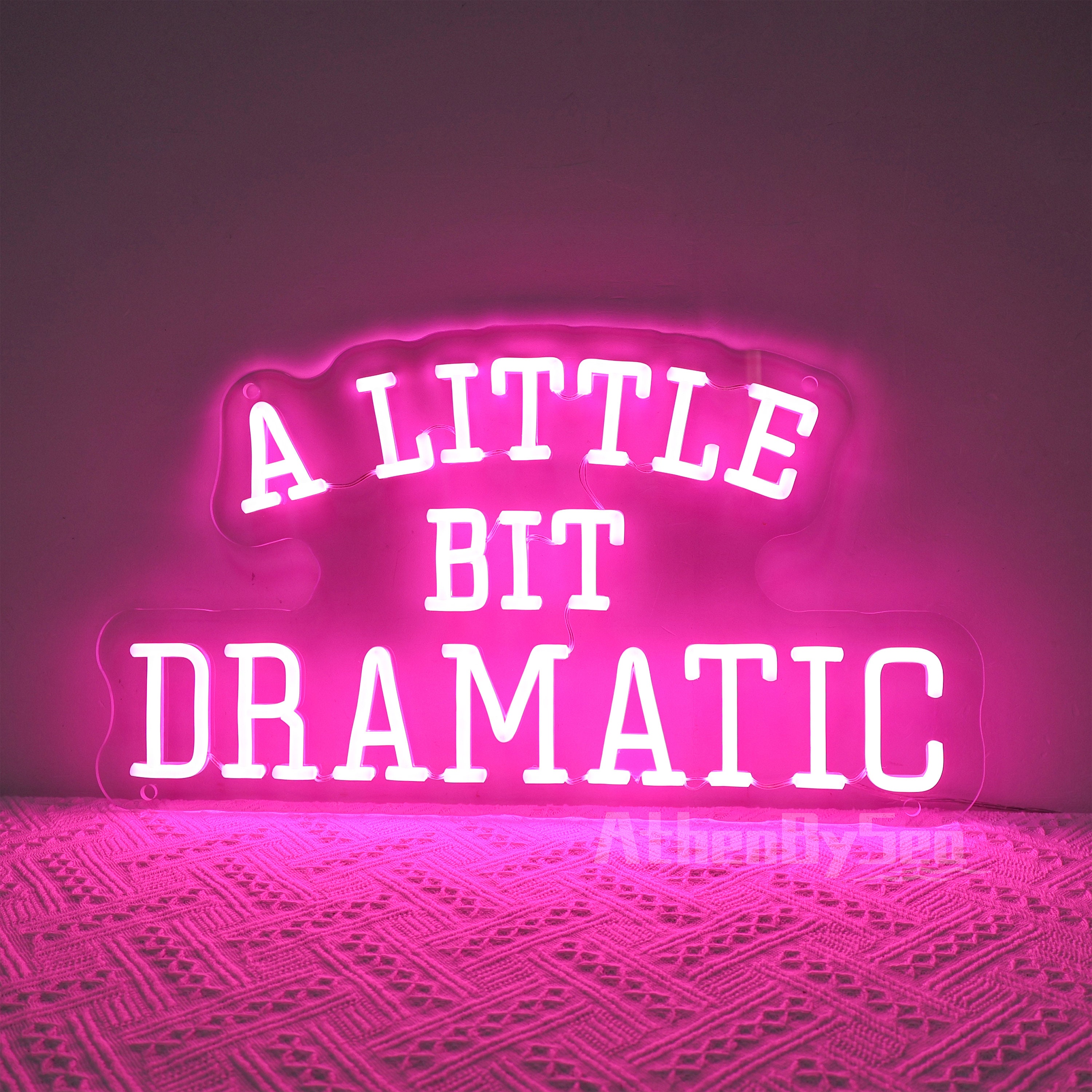 A Little Bit Dramatic Neon Sign,funny Slogan Neon,mean Girls Quote ...