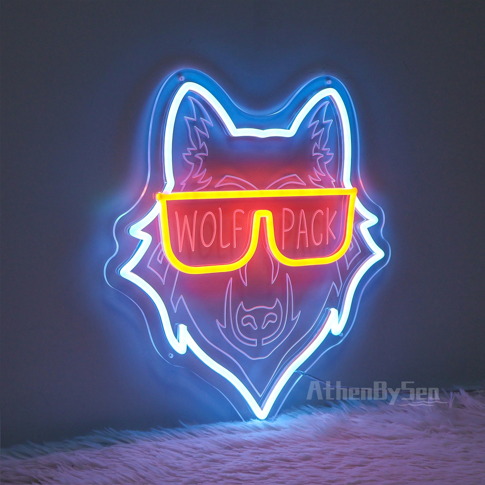 Wolf Pack Family Neon Sign,wild Animal Birthday Gift,family Reunion ...