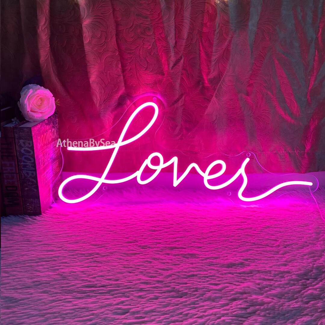 Lover Neon Sign, Lover Led Light, Gift for Girlfriend, Wedding Neon ...
