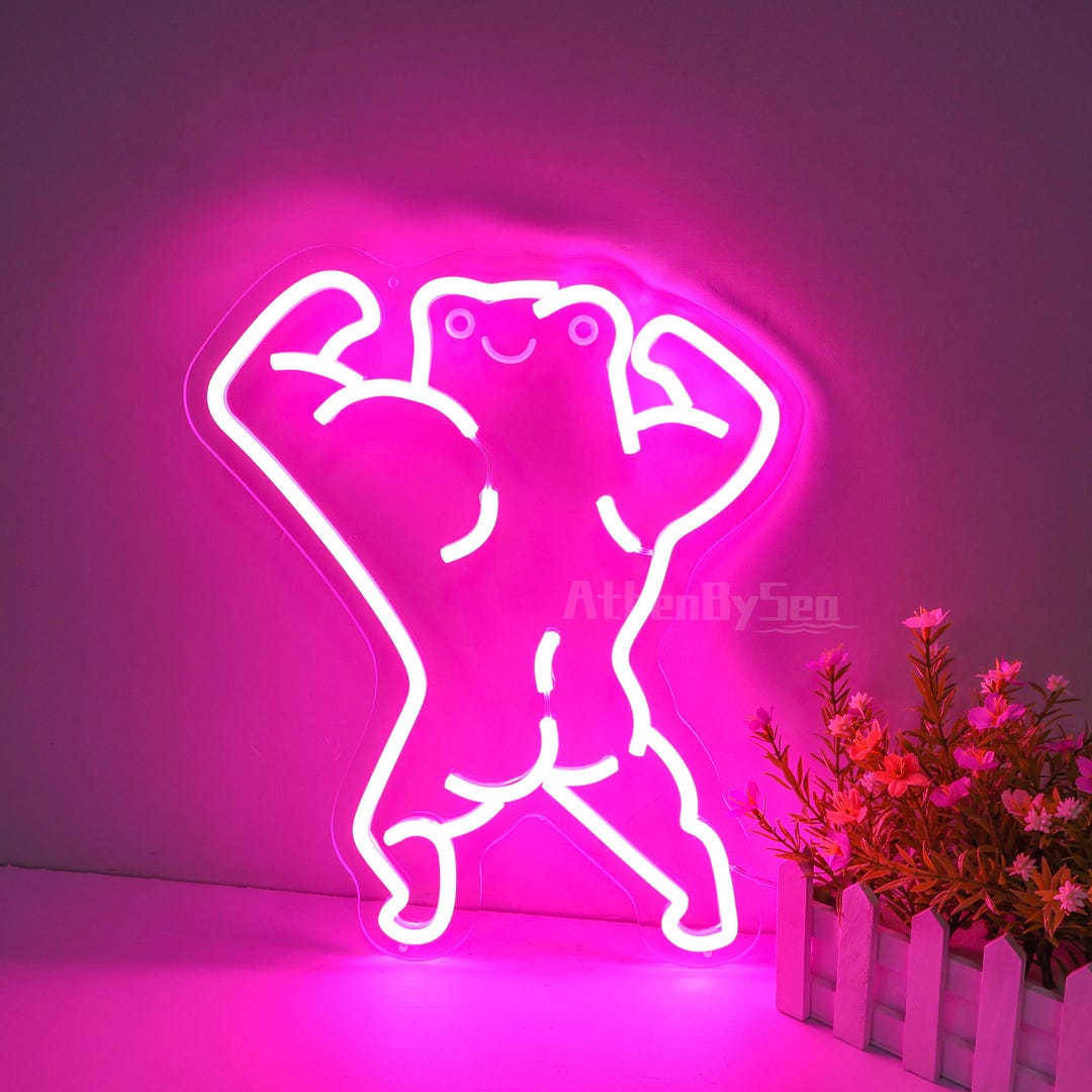 Muscle Frog Neon Sign,frog Gymmer Neon Sign,athelete Frog Led Neon Sign ...