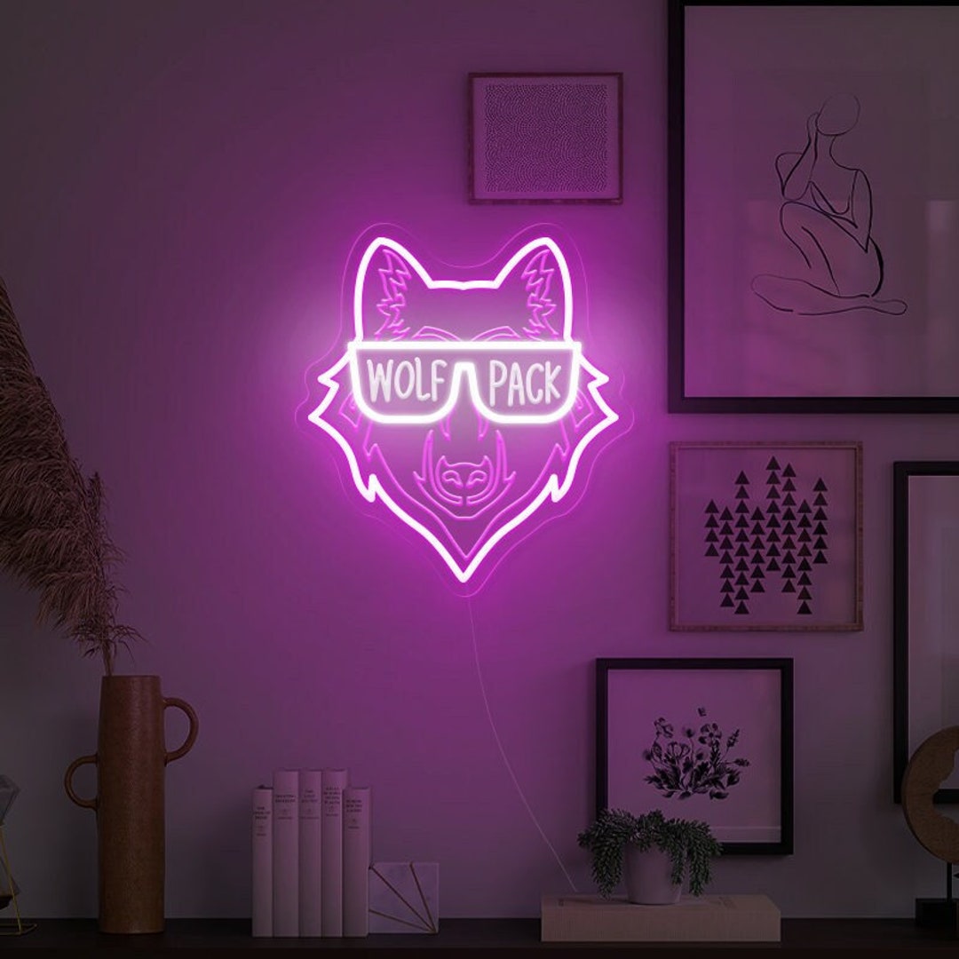 Wolf Pack Family Neon Sign,wild Animal Birthday Gift,family Reunion ...