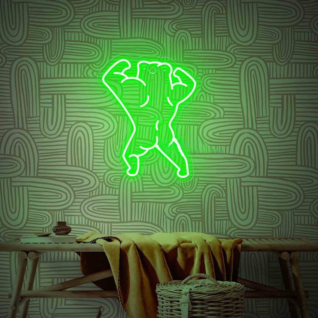 Muscle Frog Neon Sign,frog Gymmer Neon Sign,athelete Frog Led Neon Sign ...