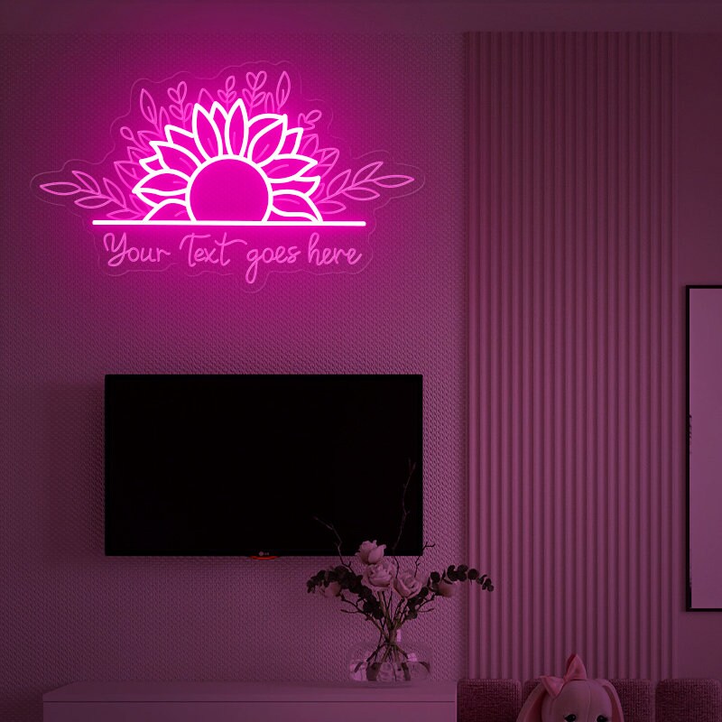 Custom Half Sunflower Neon Sign,personalized Sunflower LED Light ...