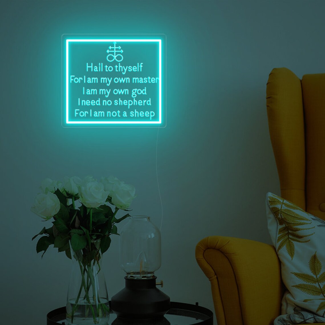 Hail to Thyself Neon Sign,goth Lover Gift,gothic Decor,vintage Font ...