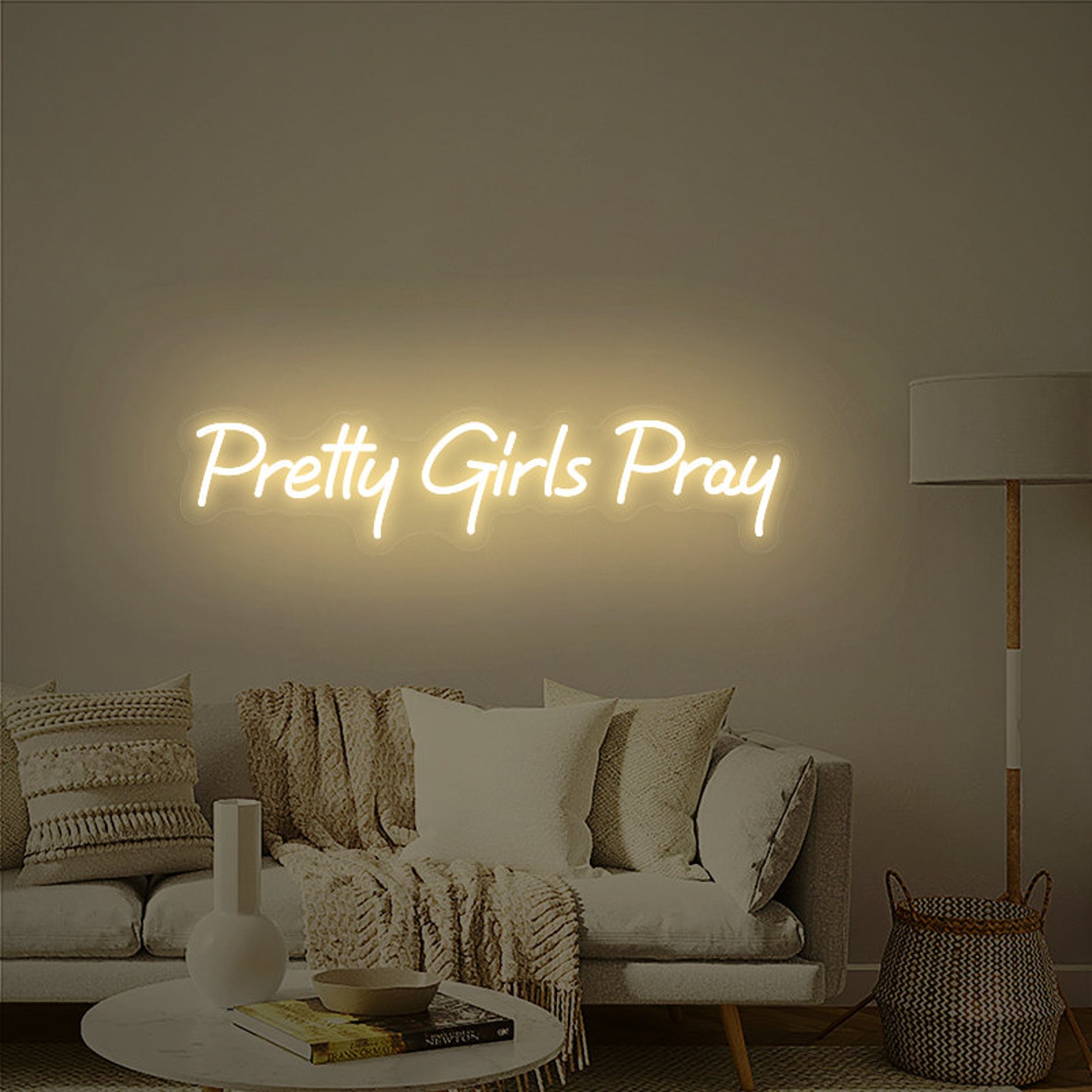 Pretty Girls Pray Neon Sign, Christian Women, Church Lady, Jesus and ...