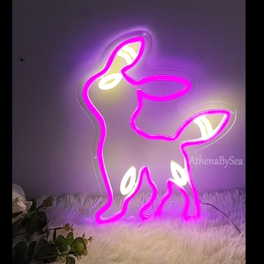 1014inches Cartoon Umbreon Neon Sign,anime Neon Light,umbreon Sign ...