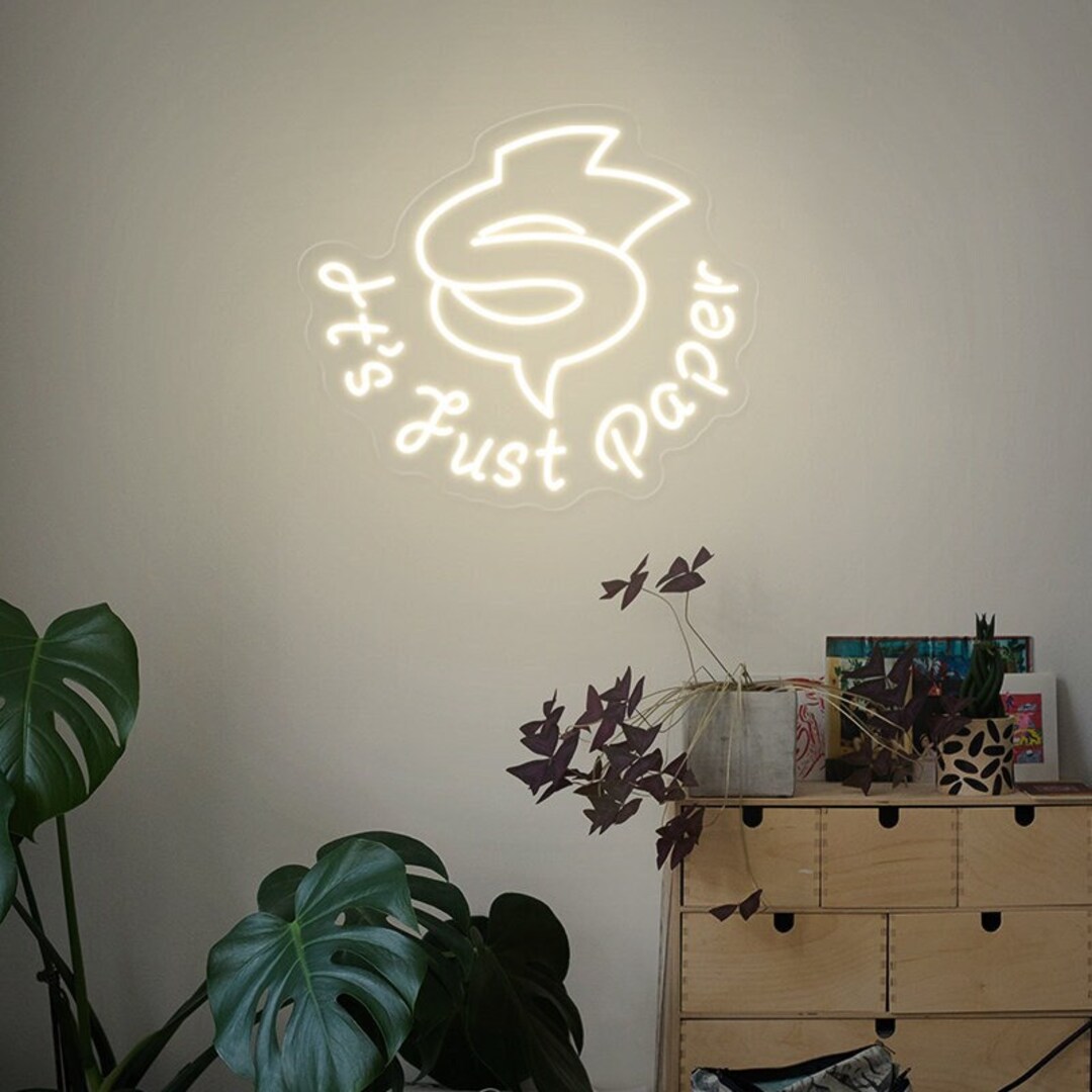 It's Just Paper Neon Sign,money Neon,dollars Led Light,home Decor,quote ...