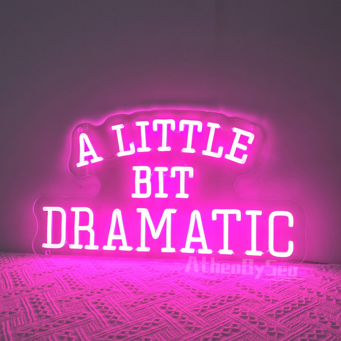 A Little Bit Dramatic Neon Sign,funny Slogan Neon,mean Girls Quote ...