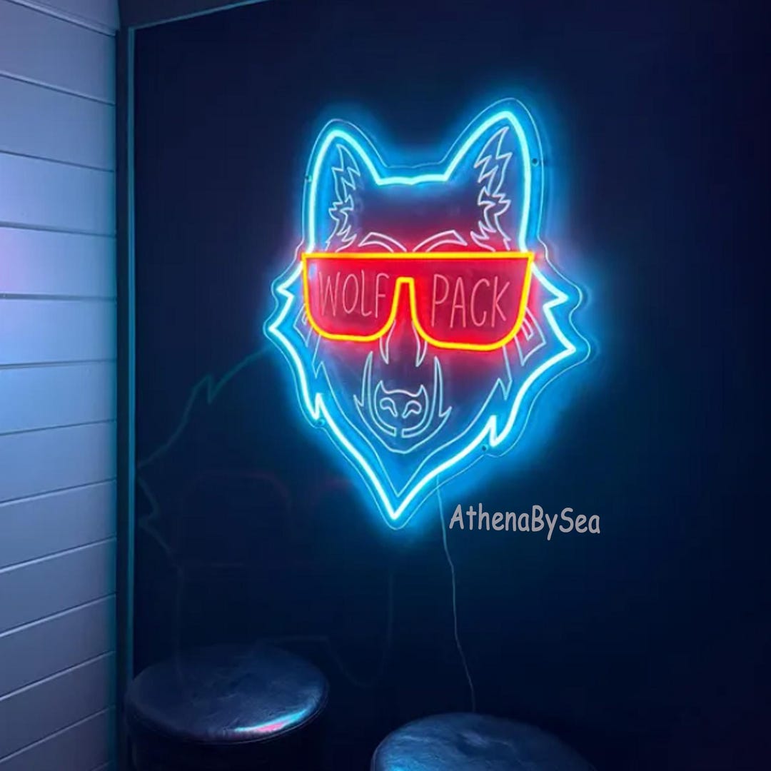 Wolf Pack Family Neon Sign,wild Animal Birthday Gift,family Reunion ...