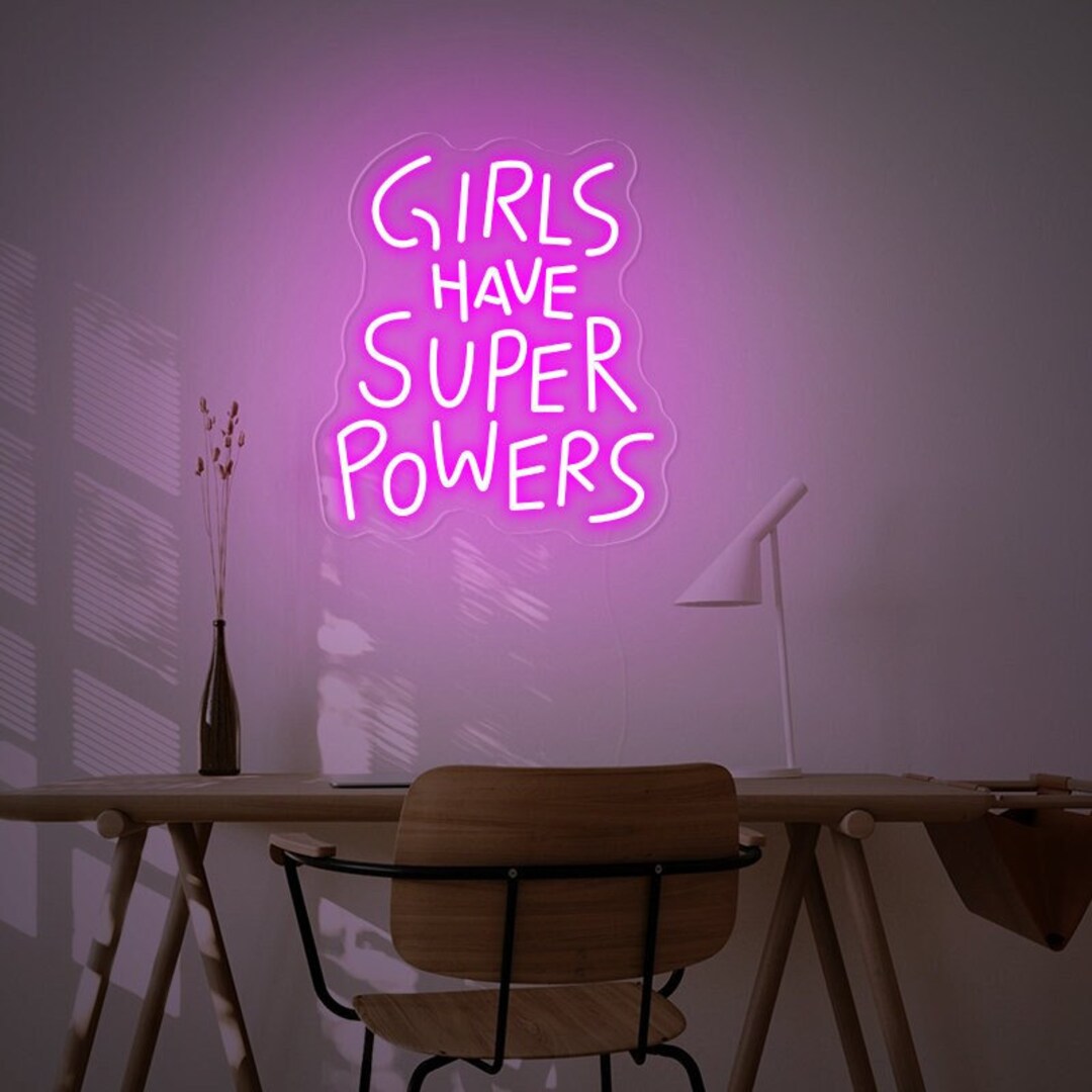 Girls Have Super Power Neon Sign,empowered Women LED Light,feminist ...