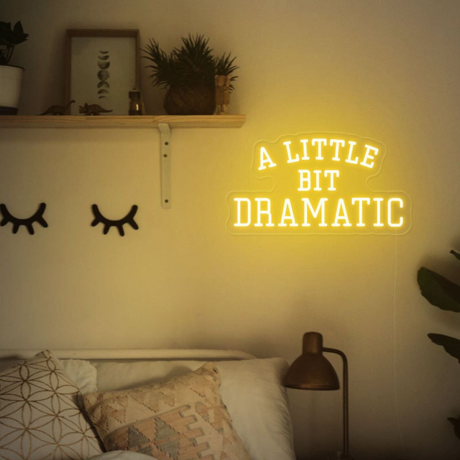 A Little Bit Dramatic Neon Sign,funny Slogan Neon,mean Girls Quote ...