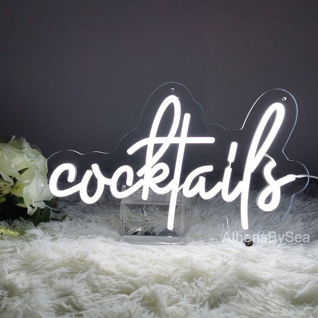 Cocktails Neon Sign,cocktails Bar Sign,home Bar Neon,pub Neon Sign ...