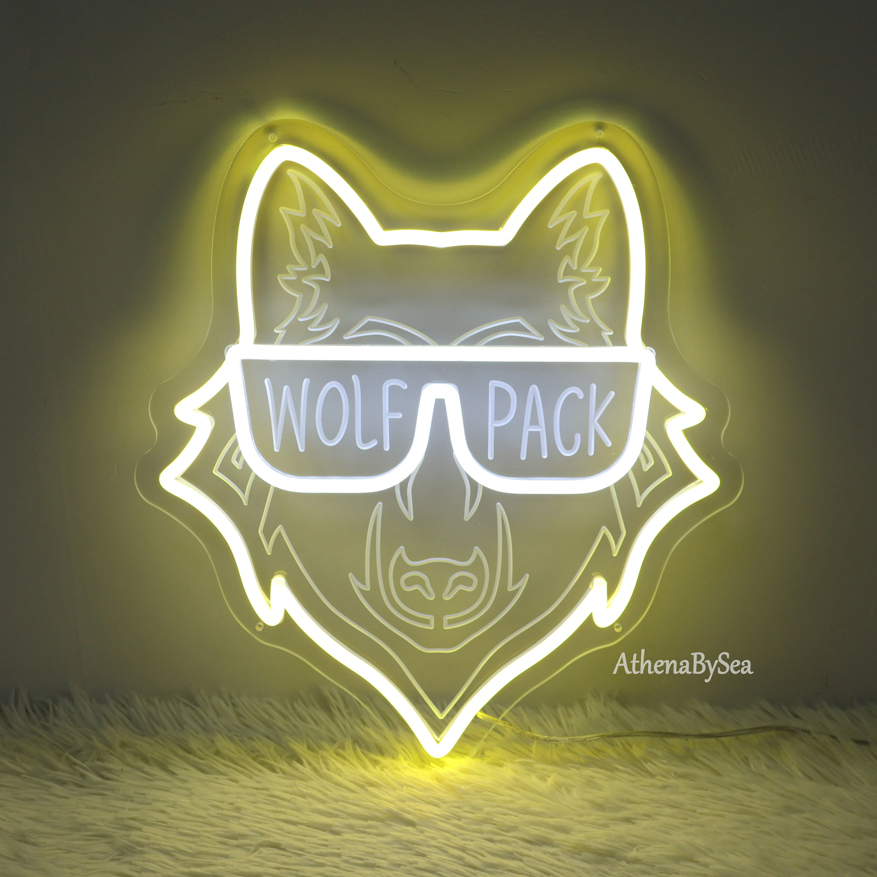 Wolf Pack Family Neon Sign,wild Animal Birthday Gift,family Reunion ...