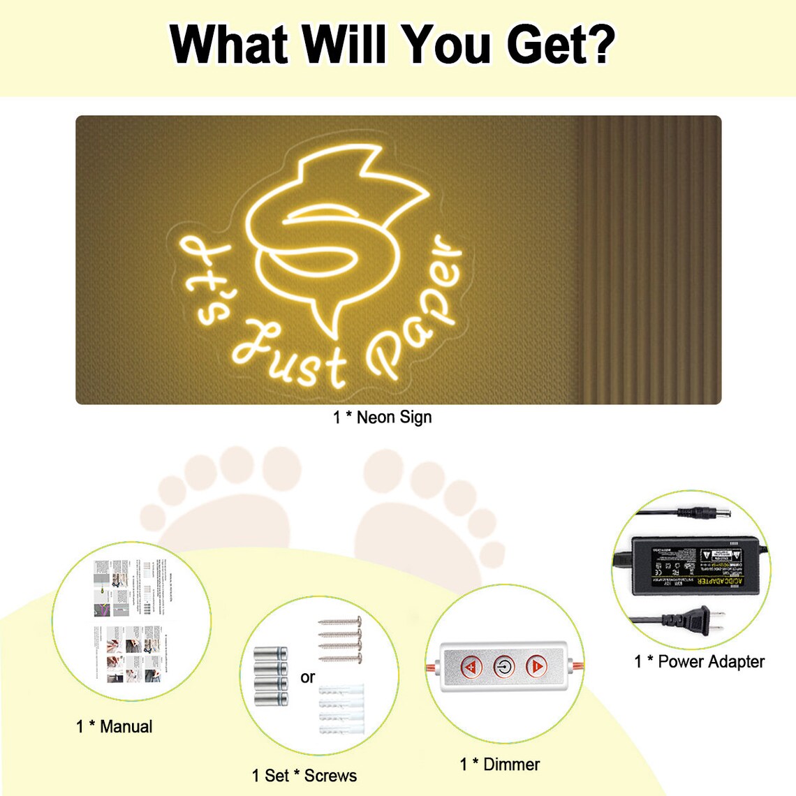 It's Just Paper Neon Sign,money Neon,dollars Led Light,home Decor,quote ...