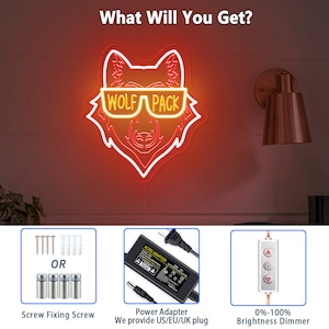 Wolf Pack Family Neon Sign,wild Animal Birthday Gift,family Reunion ...