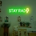 Stay Rad Neon Sign, Lightning Bolt Decor, Punk Rock, Stylish Home Decor ...