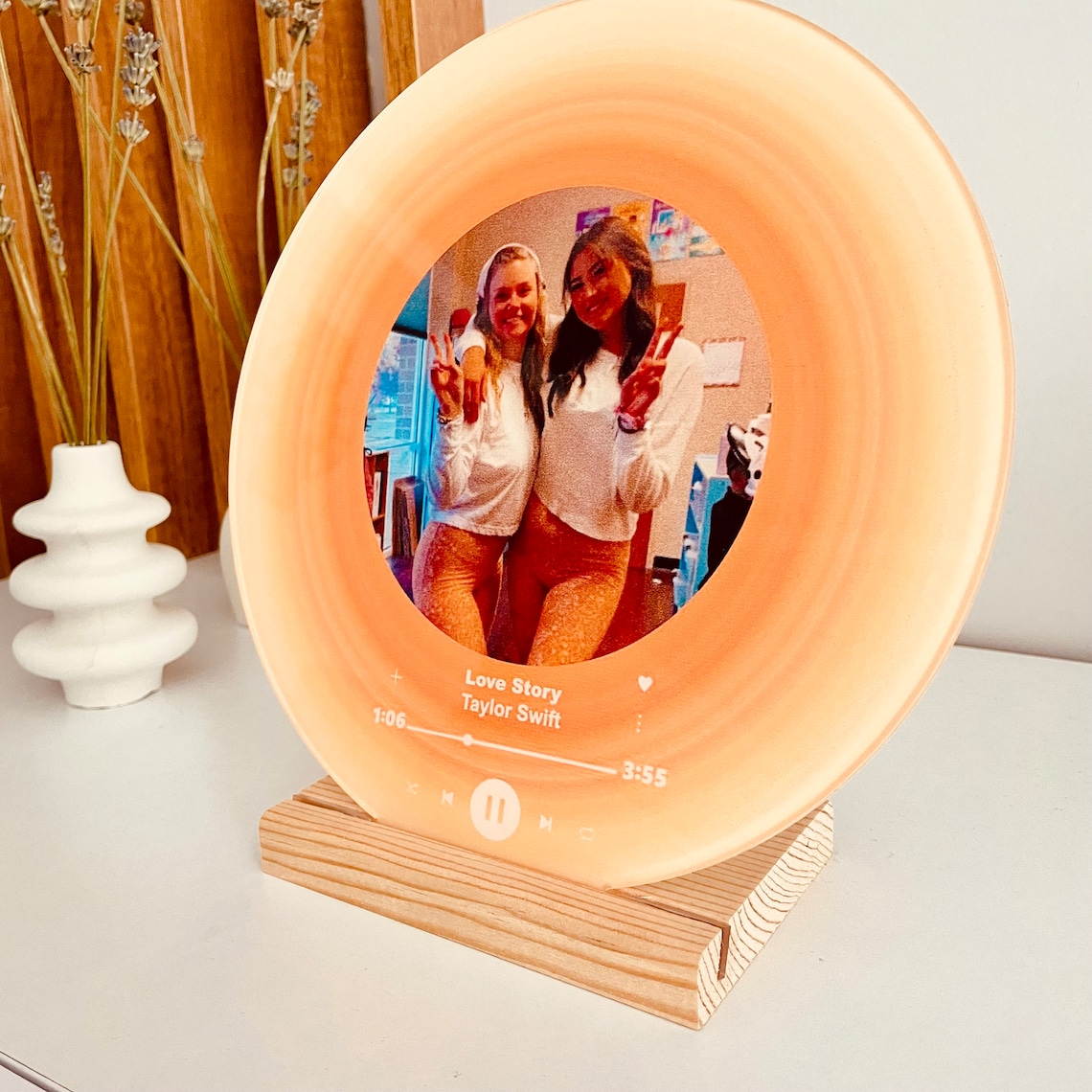 Personalized Vinyl Record With Photo Acrylic Song Plaque Anniversary ...