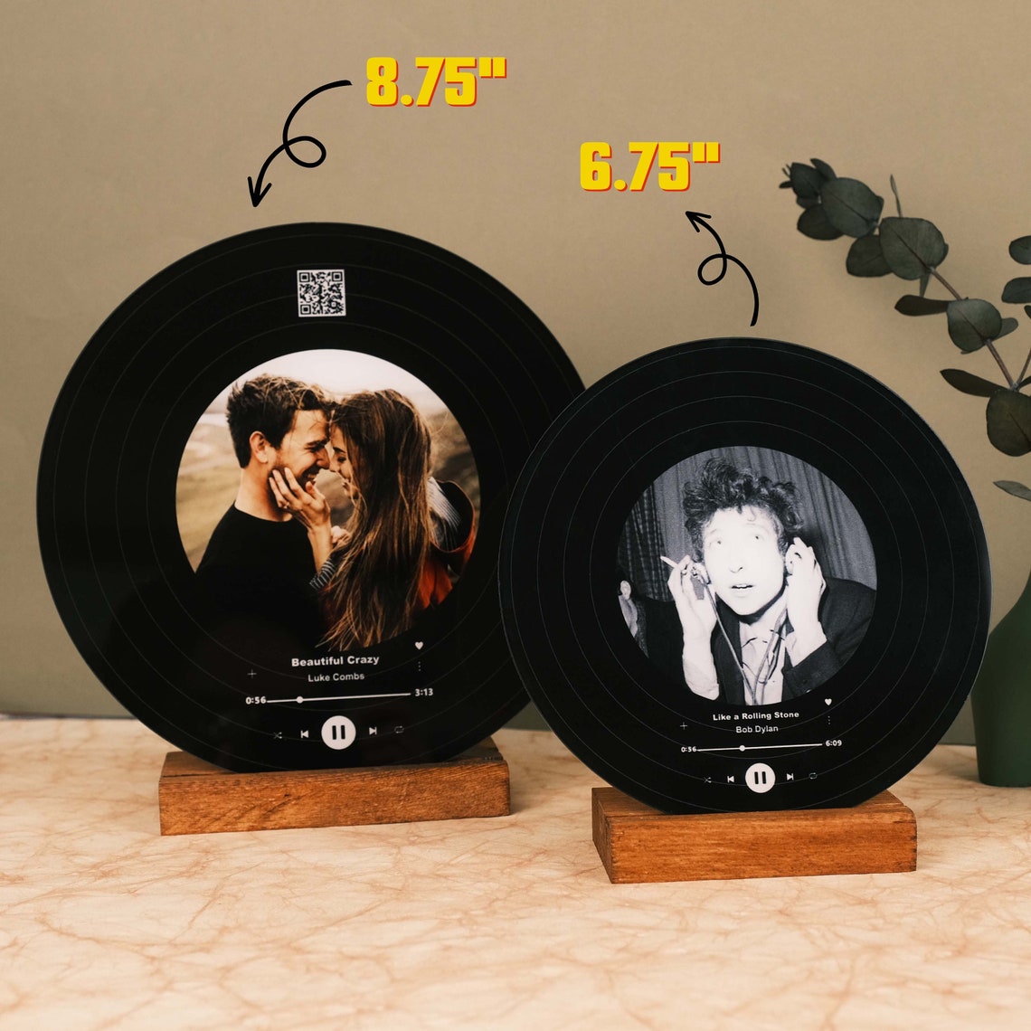 Personalized Vinyl Record With Photo Acrylic Song Plaque Anniversary ...