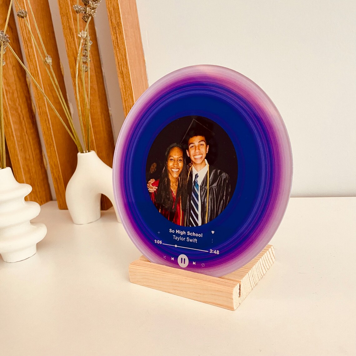 Personalized Vinyl Record With Photo Acrylic Song Plaque Anniversary ...