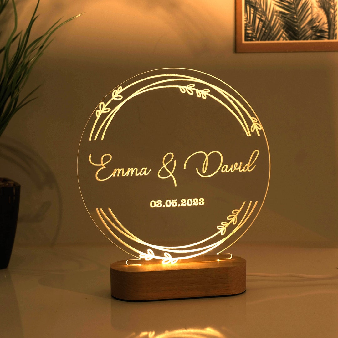 Personalized Time Stamped Illuminated Name Sign Gift, Anniversary Gifts ...