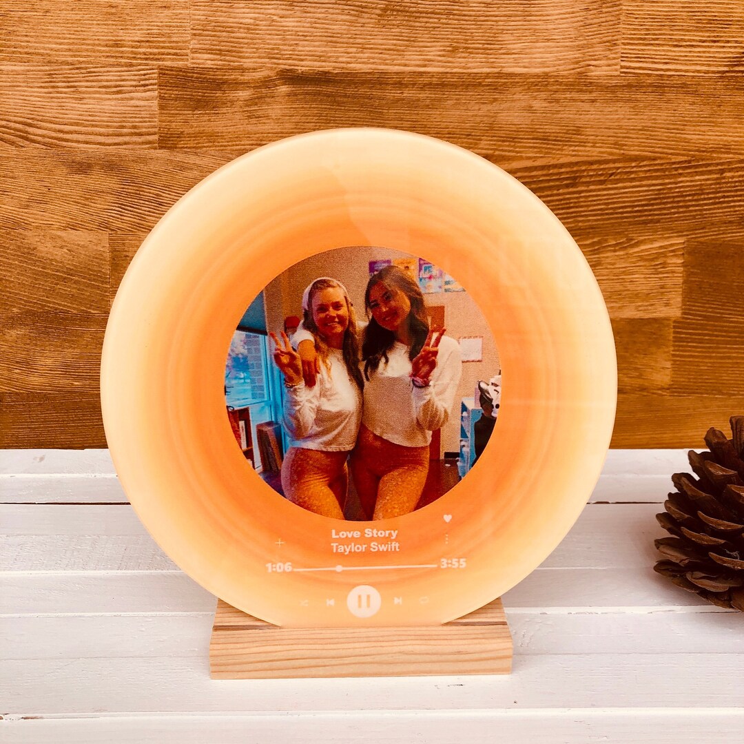 Personalized Vinyl Record With Photo Acrylic Song Plaque Anniversary ...