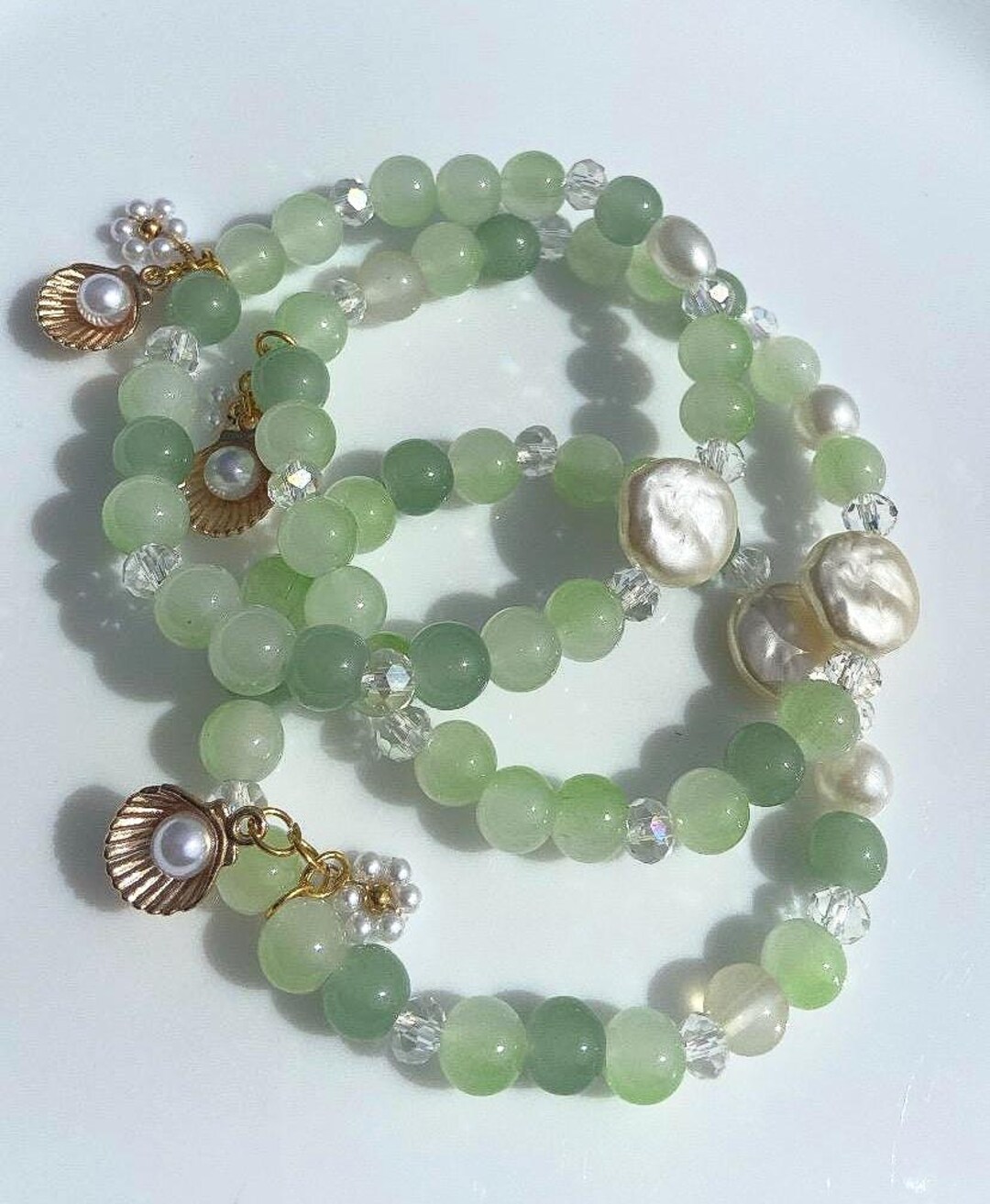 Sage Green Charm Bracelet - Etsy