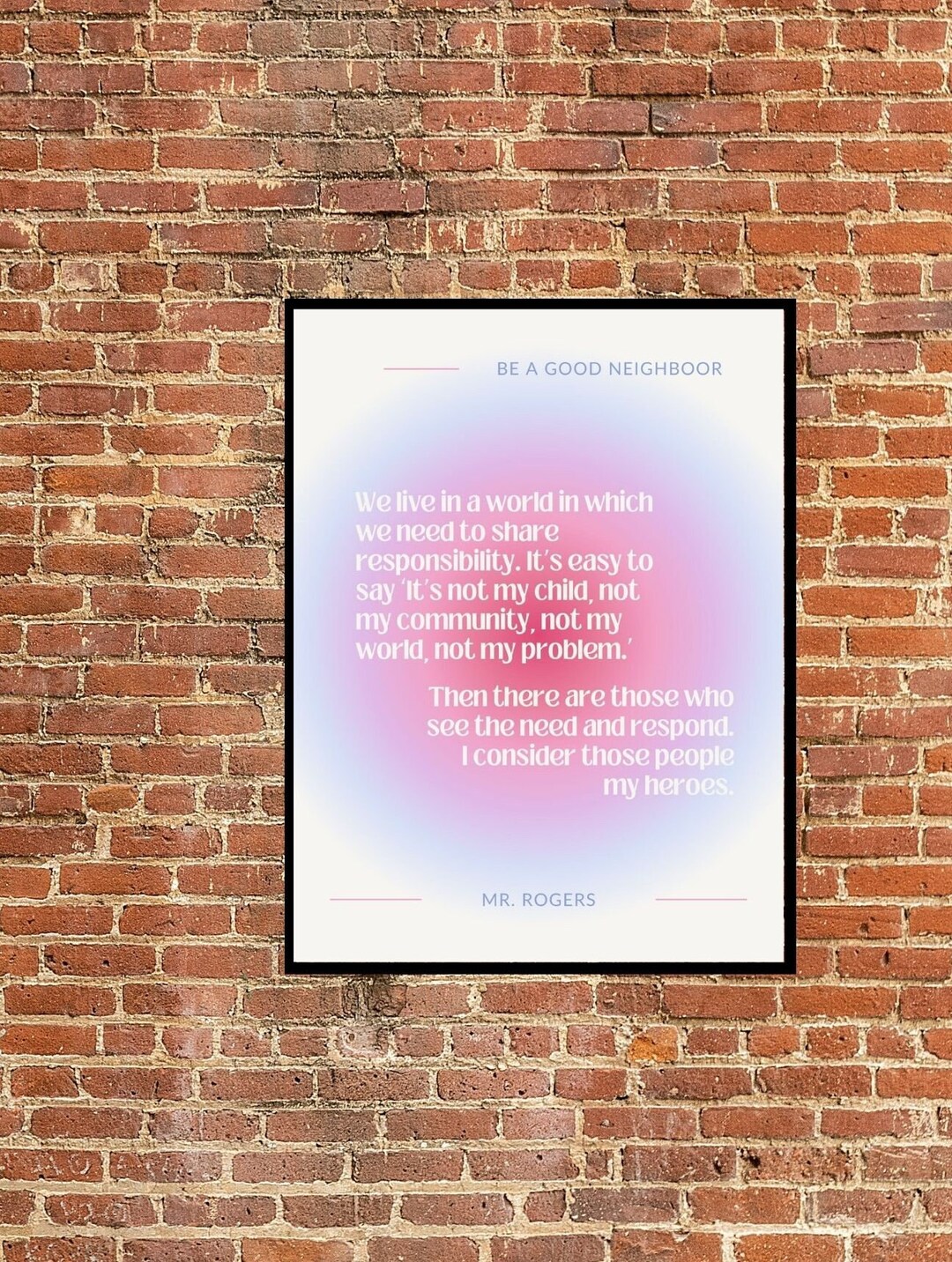 Mr. Rogers Inspirational Quote Poster - "share Responsability" - Etsy