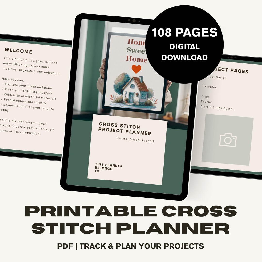 Cross Stitch Project Planner - Printable Stitching Organizer - Etsy
