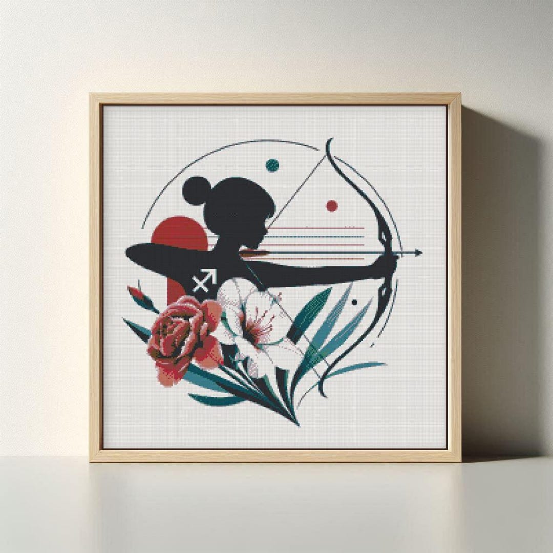 Sagittarius Cross Stitch Pattern - Fierce Zodiac Sign - Etsy