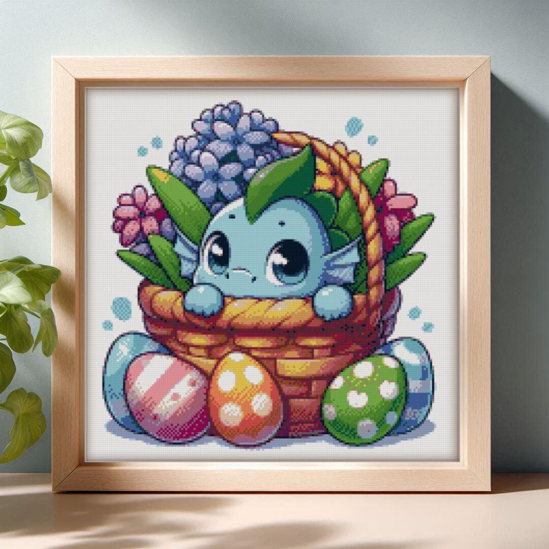 Easter Dragon Cross Stitch Pattern – Spring Flowers & Hyacinths – PDF ...