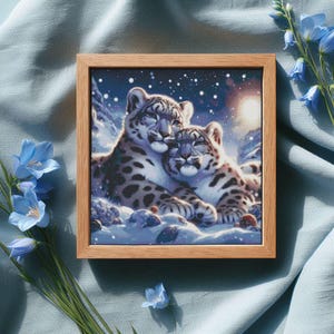 Snow Leopard Love – Winter Cross Stitch Pattern | Digital PDF & XSD ...