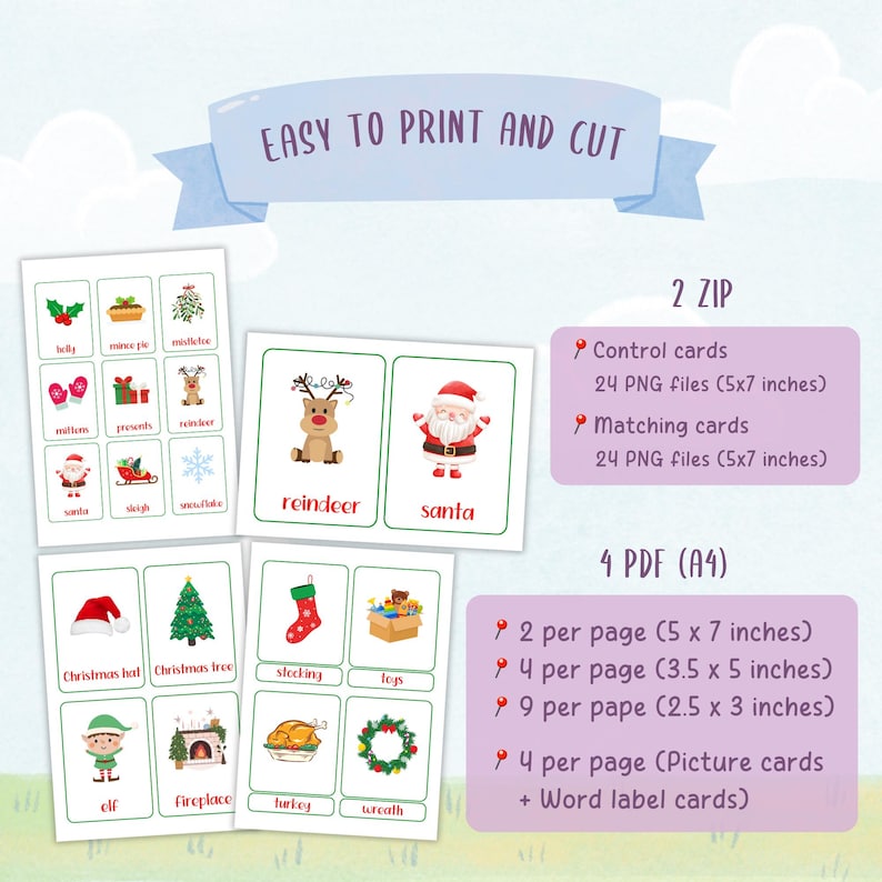 Christmas Flashcards, Words Flash Cards, Christmas Vocabulary ...