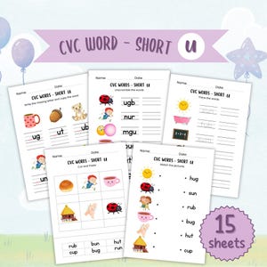 CVC Words, Phonics Printables, Sight Word Worksheets, Kindergarten ...