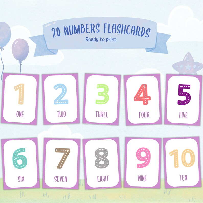 Number Matching, Counting Numbers, Montessori Number Cards, Learn to ...